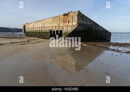 D Day Artificial port Winston at Arromanches Mulberry harbour Landing ...