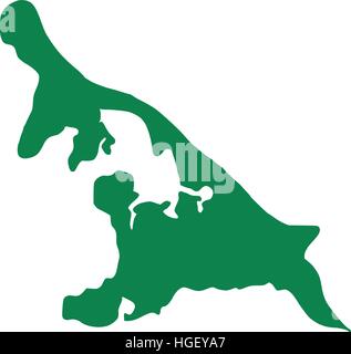 Usedom island (Baltic Sea, Germany, Poland) map vector illustration ...