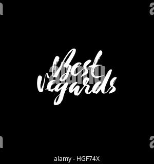 Best Regards hand drawn lettering. Handwritten calligraphy vector ...