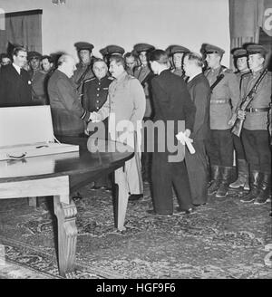 TEHRAN CONFERENCE 1943. Winston Churchill greeted by Shah of Persia ...