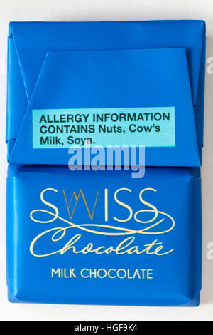 Swiss milk chocolate Neapolitans bar from tin of M&S Swiss Chocolate an ...