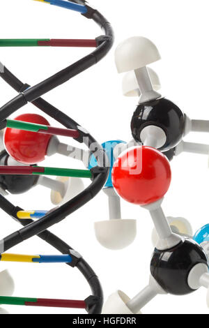 a molecule chemical structure model over a white surface Stock Photo ...