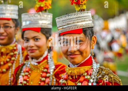 Shillong, Meghalaya - circa April 2012: Photo of young girls wearing ...