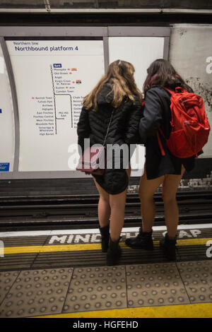 Over 100 Londoners took part the in 2017 No Trousers Tube Ride on the ...
