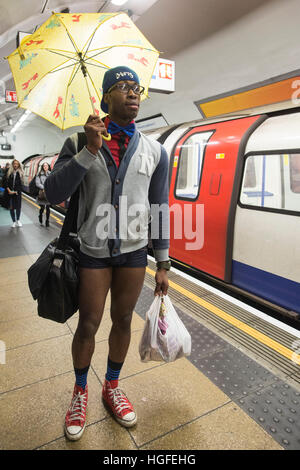 Over 100 Londoners took part the in 2017 No Trousers Tube Ride on the ...