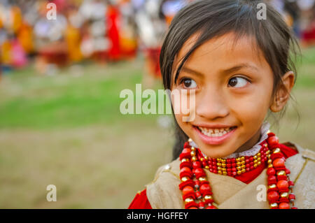 Shillong, Meghalaya - circa April 2012: Young girls wear traditional ...