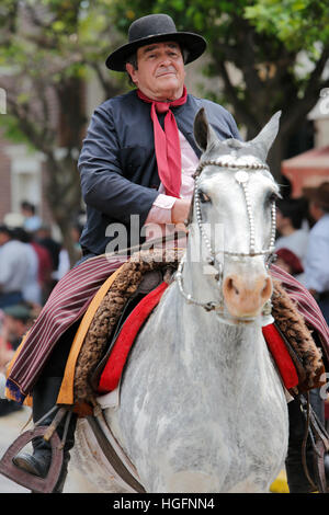 Portrait of gaucho wearing a traditional hat country rodeo Tierra del ...
