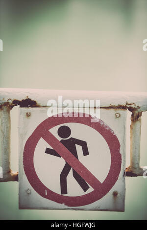 Color detail of a forbidden passage sign Stock Photo - Alamy