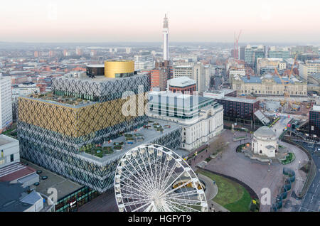 Roof top view of Birmingham skyline at dusk Stock Photo - Alamy