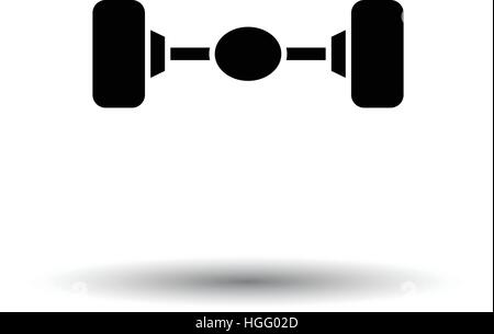 Car rear axle icon. White background with shadow design. Vector ...