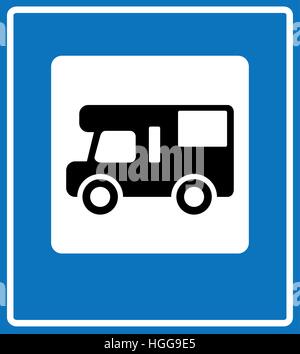 Blue RV or house trailer cartoon illustration Stock Vector Image & Art ...