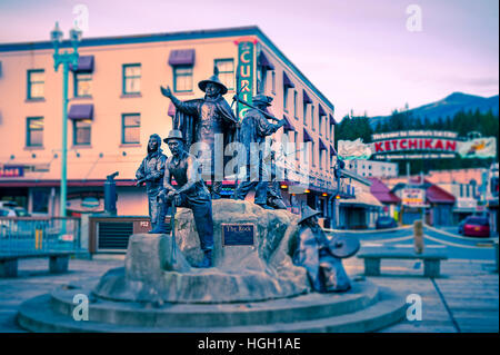 The Rock Bronze Statue In Ketchikan Alaska, Depicting The History Of ...