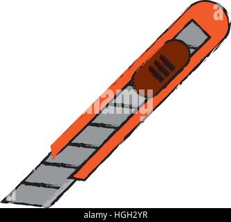 box cutter knife cartoon. paper utility, blade tool box cutter knife ...