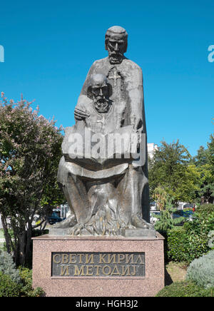 Statue of Saints Cyril and Methodius, inventors of the alphabet, Zagreb cathedral Stock Photo ...