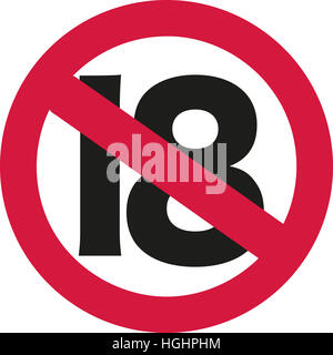 18 ban sign - 19th birthday Stock Photo - Alamy