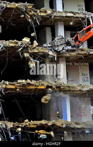 Demolition of collapsing building construction tear down Stock Photo ...
