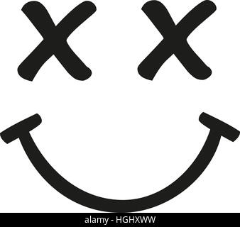 Smiley face with crossed eyes Stock Vector Art & Illustration, Vector ...