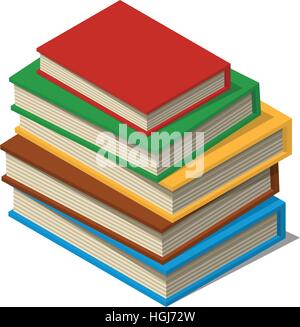 Set of colorful books and tutorials. Isometric flat vector Stock Vector ...