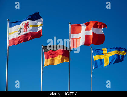 Flags of the Baltic States, Estonia, Latvia and Lithuania overlayed ...