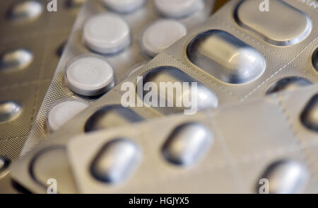 Frankfurt, Germany. 23rd Jan, 2017. Different packaged medine tablets ...