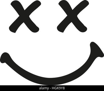Yellow smiley with x-rated eyes Stock Vector Art & Illustration, Vector ...