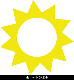 Simple yellow sun on a light blue background. Simple and cheerful ...