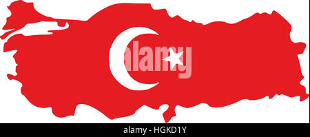 Turkey map with flag Stock Photo - Alamy