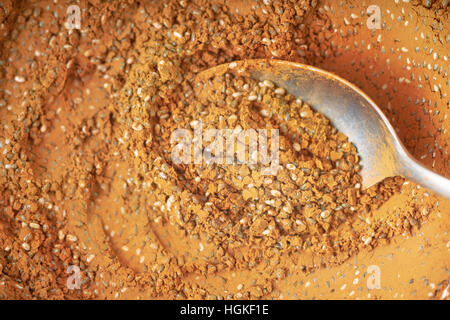 Chia seeds with a metal spoon close up Stock Photo - Alamy
