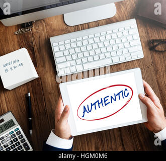 Authentic Genuine Proof Real True Veritable Concept Stock Photo - Alamy