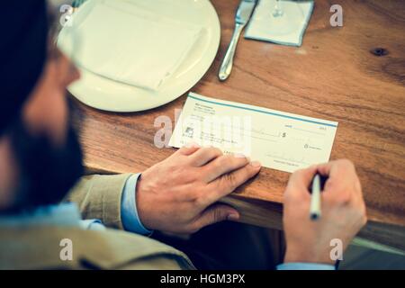 Business People Cheque Money Concept Stock Photo - Alamy