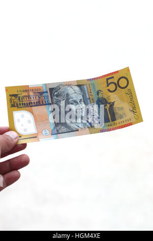 $50 Australian note isolated against white background Stock Photo - Alamy