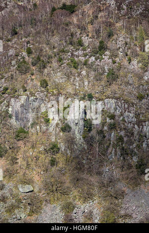 The Bowderstone Pinnacle viewed from Castke Crag, Borrowdale, The Lake ...