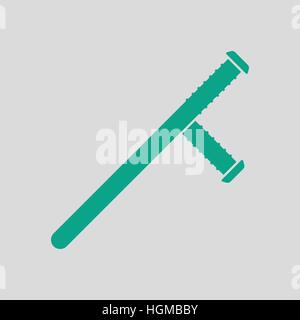 Police baton icon. Gray background with green. Vector illustration ...