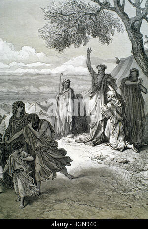 The Bible. Genesis. Noah. The Curse of Ham and Canaan. Engraving by ...