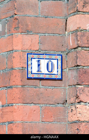 House Number 10 sign on wooden gate Stock Photo - Alamy