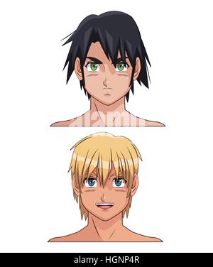 two face anime male cartoon Stock Vector Image & Art - Alamy