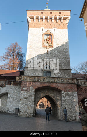 St. Florian's Gate, the Polish gothic city defense walls with medieval ...