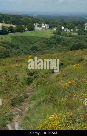 The Devon village of Belstone nesting on the northern slopes of ...
