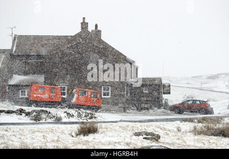 The Tan Hill Inn in the Yorkshire Dales National Park, following fresh ...