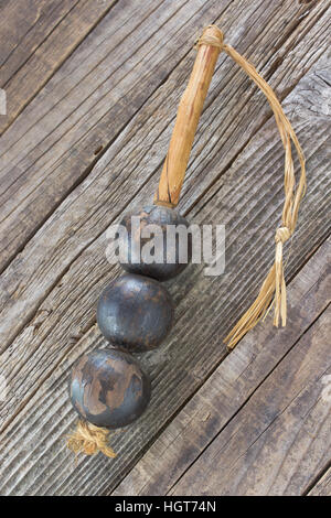 African Rattle from Zimbabwe on wooden background Stock Photo - Alamy
