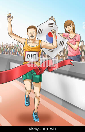 female marathon runner front view Stock Photo - Alamy