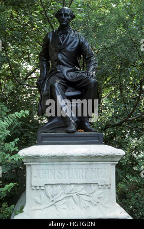 Statue of John Stuart Mill, economist, Victoria Embrankment Gardens ...