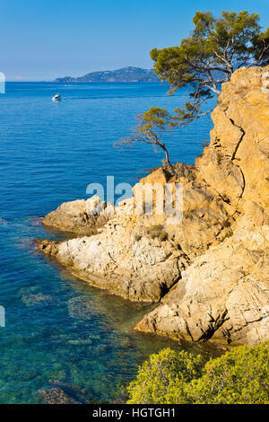 Mediterranean sea From Cavalière, French Riviera, France Stock Photo ...
