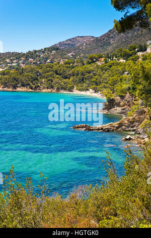 Mediterranean sea From Cavalière, French Riviera, France Stock Photo ...