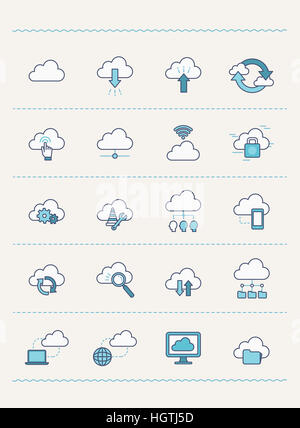 Set of various icons related to Cloud Stock Photo - Alamy