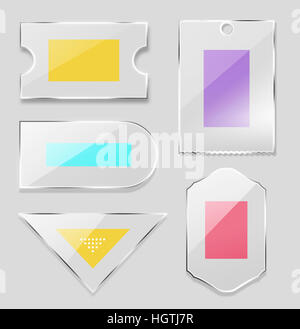 Various glass labels Stock Photo - Alamy