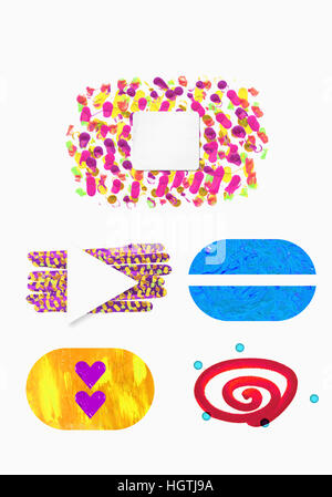 Various labels of oil paintings Stock Photo - Alamy