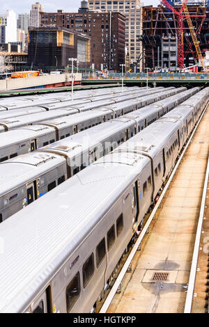 Long Island Railroad yard at Hudson Yards in New York City Stock Photo ...