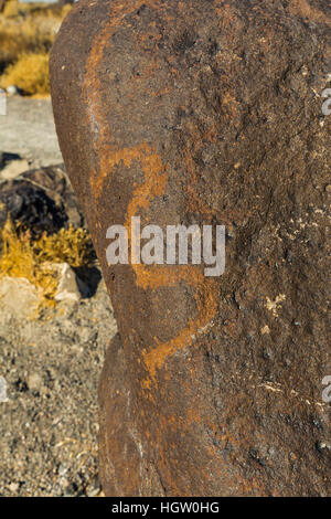 Great Basin Pecked style petroglyph in basalt at BLM's Grimes Point ...