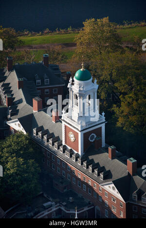 Aerial View Of Harvard Campus Featuring Eliot House Clock Tower Along ...